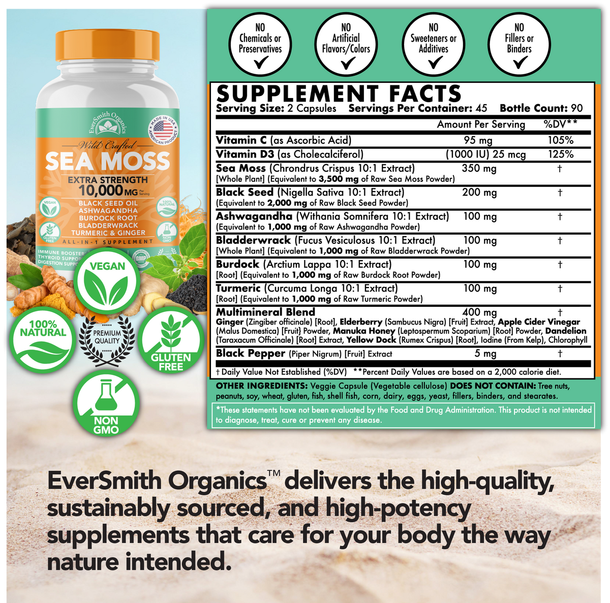 2 PACK - SEA MOSS & BLACK SEED OIL CAPSULES (90-COUNT) – EverSmith Organics